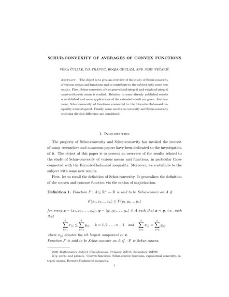 PDF Schur Convexity Of Averages Of Convex Functions