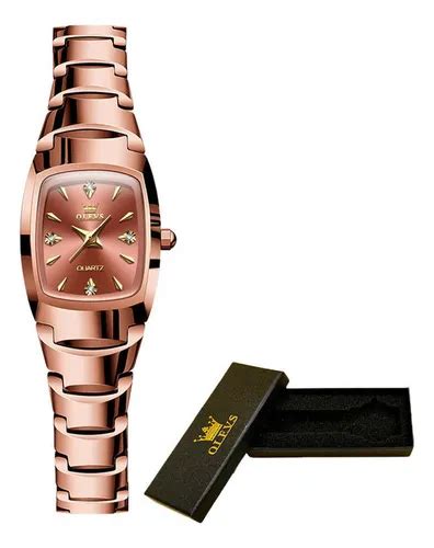 Relojes Olevs Quartz Con Diamantes Inoxidables Para Mujer Color De La Correa Rose Meses Sin