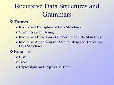 Ppt Recursive Data Structures And Grammars Powerpoint Presentation