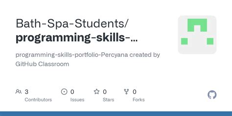 Github Bath Spa Students Programming Skills Portfolio Percyana Programming Skills Portfolio