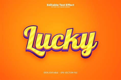 Premium Vector Lucky Editable Text Effect In Modern Trend Style