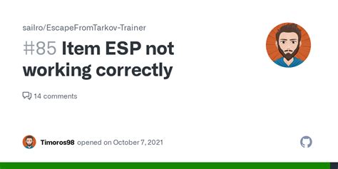 Item ESP Not Working Correctly Issue Sailro EscapeFromTarkov Trainer GitHub