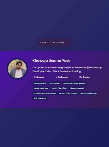 GitHub Khusamayasir GitHub Profiles App A Simple JavaScript App