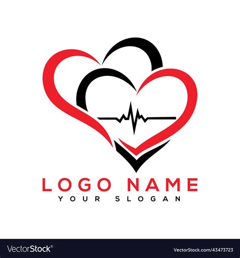 Cardiology Logo Design Symbol Template Royalty Free Vector