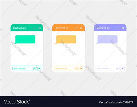 Chat Bot Screen Templates Life Windows Royalty Free Vector