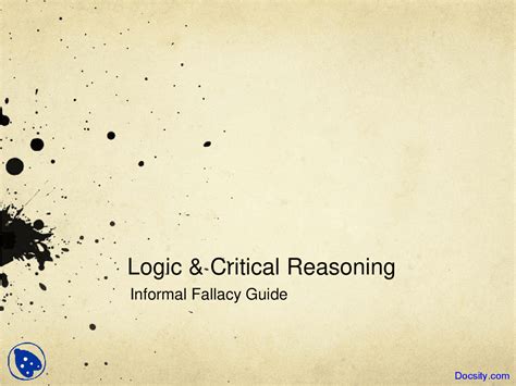 Informal Fallacy Guide Introduction To Logic And Critical Reasoning