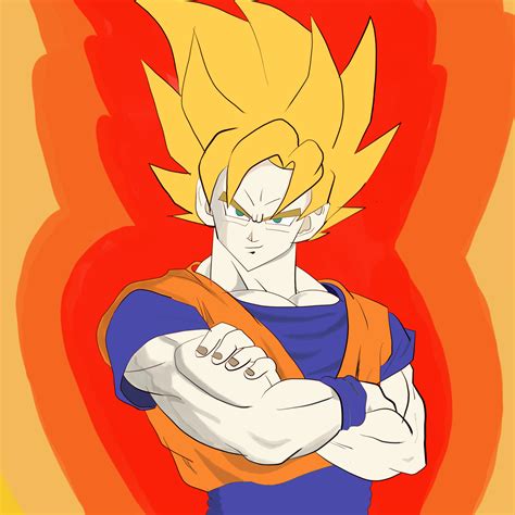 2000x2000 Resolution Goku Cartoon Art 2000x2000 Resolution Wallpaper
