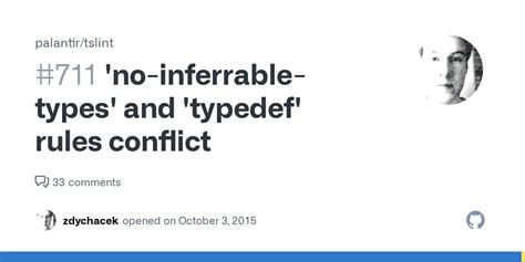 No Inferrable Types And Typedef Rules Conflict Issue Palantir Tslint GitHub