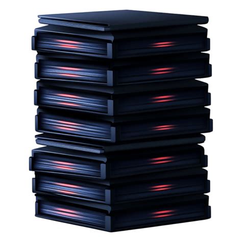 Stacked Dark Blue Data Storage Devices With Glowing Red Lights 56254469 Png