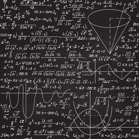 Math Educational Vector Seamless Background With Handwritten Formulas Figures Calculations