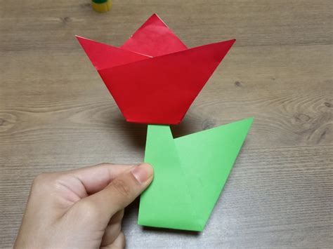튤립 종이접기 튤립 접는법 쉬운 꽃 종이접기 봄 환경구성 네이버 블로그