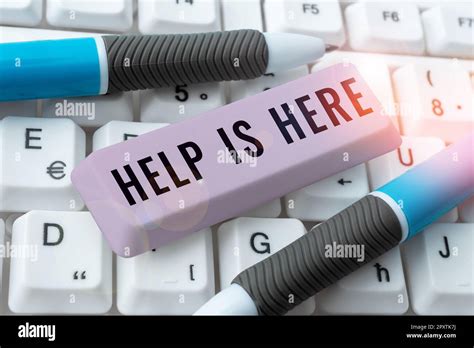 Sign Displaying Help Is Here Business Showcase The Action Of Helping Someone To Do Something