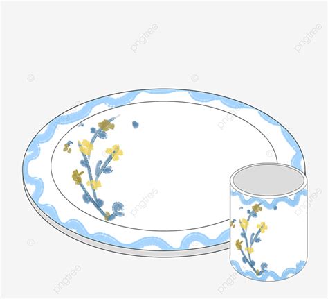 도자기 접시 일러스트 흰색 컵 아름다운 장식 판 클립 아트 도자기 접시 화이트 컵 Png 일러스트 및 Psd 이미지 무료 다운로드 Pngtree