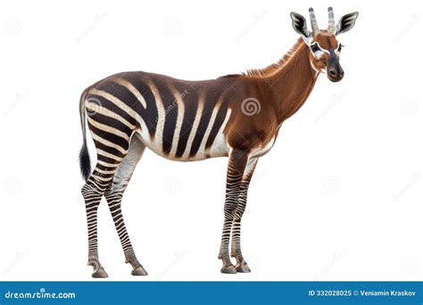 A Majestic Okapi Standing Tall With Its Zebra Like Stripes Visible On