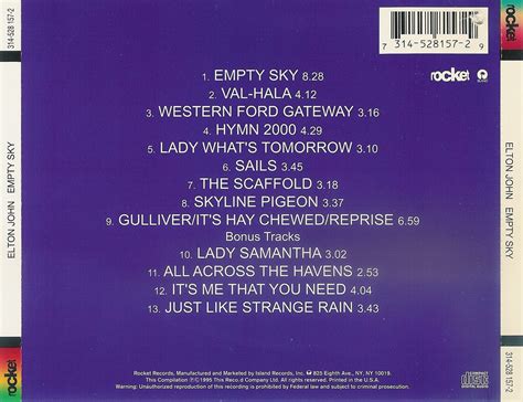 Musicotherapia Elton John Empty Sky 1969