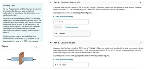 Solved Part A Calculate Poisson S Ratio Learning Goal A Chegg