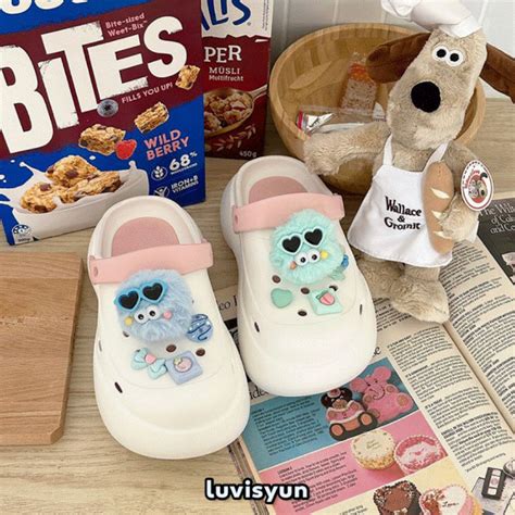 당일출고🚀 데일리 선글라스 털뭉치 폼폼이 블루 민트 신발 크록스 파츠 세트 에이블리