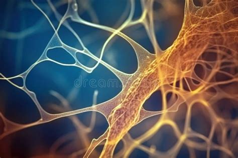 Neuron Cells On Abstract Background Neural Connections In The Human Brain Glowing Synapses In