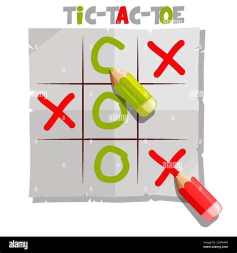 Classic Game Tic Tac Toe Ui With Pensils Cursor Board Game Logic Game For Your Game