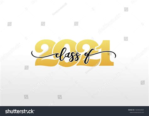 졸업 모자가 있는 2021학급 졸업식 서예 스톡 벡터로열티 프리 1929043907 Shutterstock