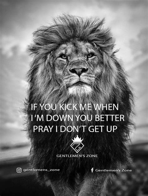 If You Kick Me When I'm Down You Better Pray I Don't Get Up | Lion ...