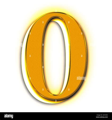 A 3d Rendering Of A Golden Number Zero Symbol Isolated On A White