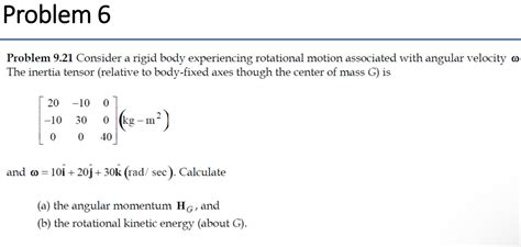 Solved Problem Consider A Rigid Body Experiencing Chegg