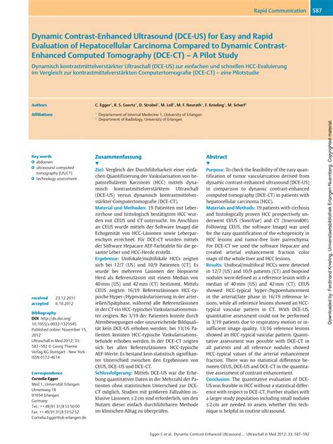 Pdf Dynamic Contrast Enhanced Ultrasound Dce Us For Easy And Rapid Evaluation Of