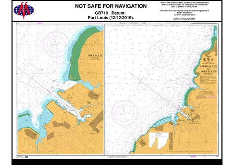 Nautical Chart 710 Mauritius Approaches To Port Loui