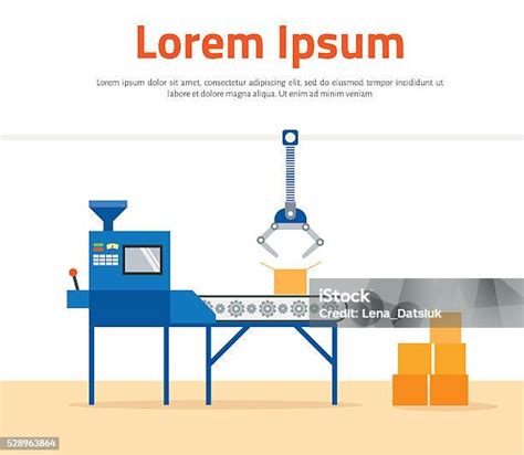 공장평면 벡터 일러스트 레이 션에에서 컨베이어 기계입니다 제조 및 제조에 대한 스톡 벡터 아트 및 기타 이미지 제조 개념 개념과 주제 Istock