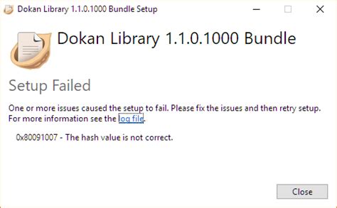 DOKAN Library 1 1 0 1000 Bundle Won T Install Issue 631 Dokan Dev Dokany GitHub