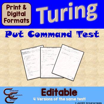 Coding Distance Learning Turing Put Test Editable Resource Package
