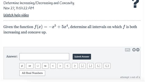 Solved Determine Increasing Decreasing And Concavity Nov 27