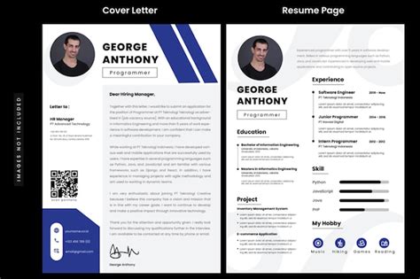 Premium Vector Resume Programmer Cv Template