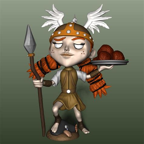 Wigfrid 3d Fanart For 3d Printing With Meatballs R Dontstarve