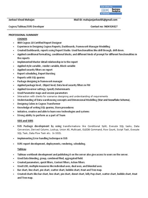 Sample Resume Pdf Microsoft Sql Server Databases