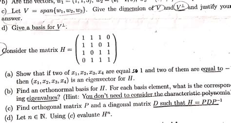 c ﻿let v span{w1 w2 w3} ﻿give the dimension of v