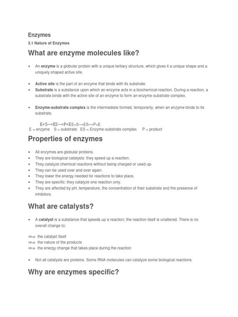 Enzymes Pdf Enzyme Inhibitor Enzyme