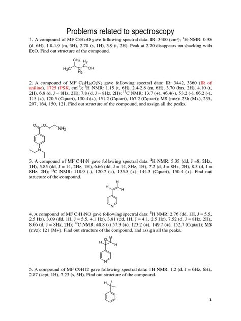 Problems Related To Spectroscopy Solution Pdf Proton Nuclear Magnetic Resonance Magnetic