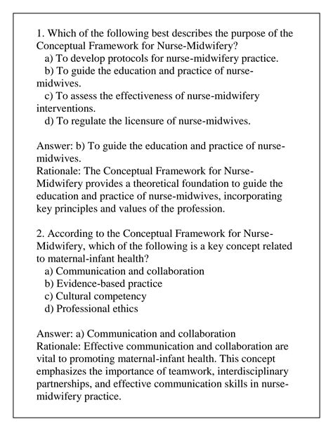 Solution Nursing 7280 Conceptual Framework For Nurse Midwifery Exam Q