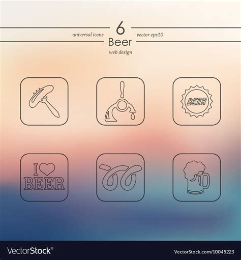 Set Of Beer Icons Royalty Free Vector Image Vectorstock