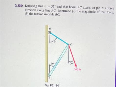 Solved 2 130 Knowing That α 55∘ And That Boom Ac Exerts On