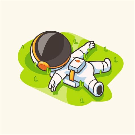 Premium Vector Cartoon Illustration Astronaut Sleeping