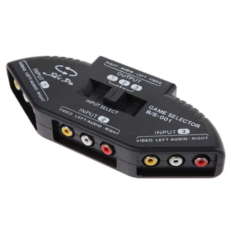 3 Way Audio Video AV RCA Black Switch Selector Box Splitter With 3RCA Cable On Aliexpress Com