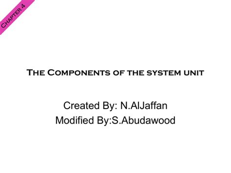 The Components Of The System Unit