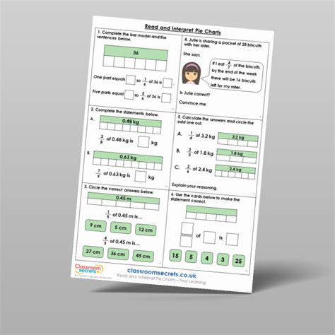 Year 6 Read And Interpret Pie Charts Prior Learning Resource Classroom Secrets