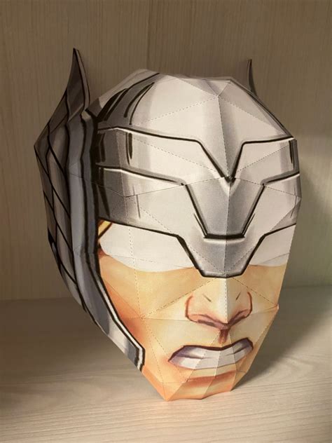 Thor Mask Template Thor 3d Paper Mask Papercraft Mask Basteln Für