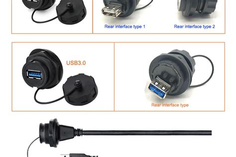 Industrial Usb Adapter Plug Socket With Cap Electrical Wire Plug For Automotive Buy Usb Round
