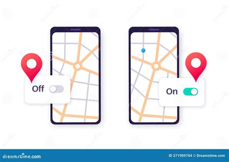 Geolocation Activation Toggle Stock Vector Illustration Of Permission