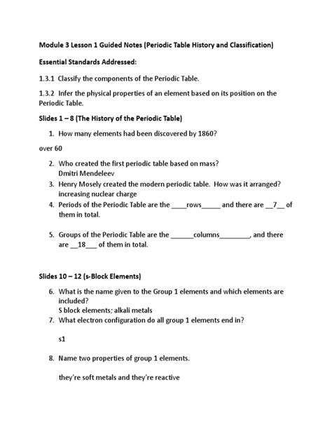 module three lesson one guided notes pdf ion periodic table